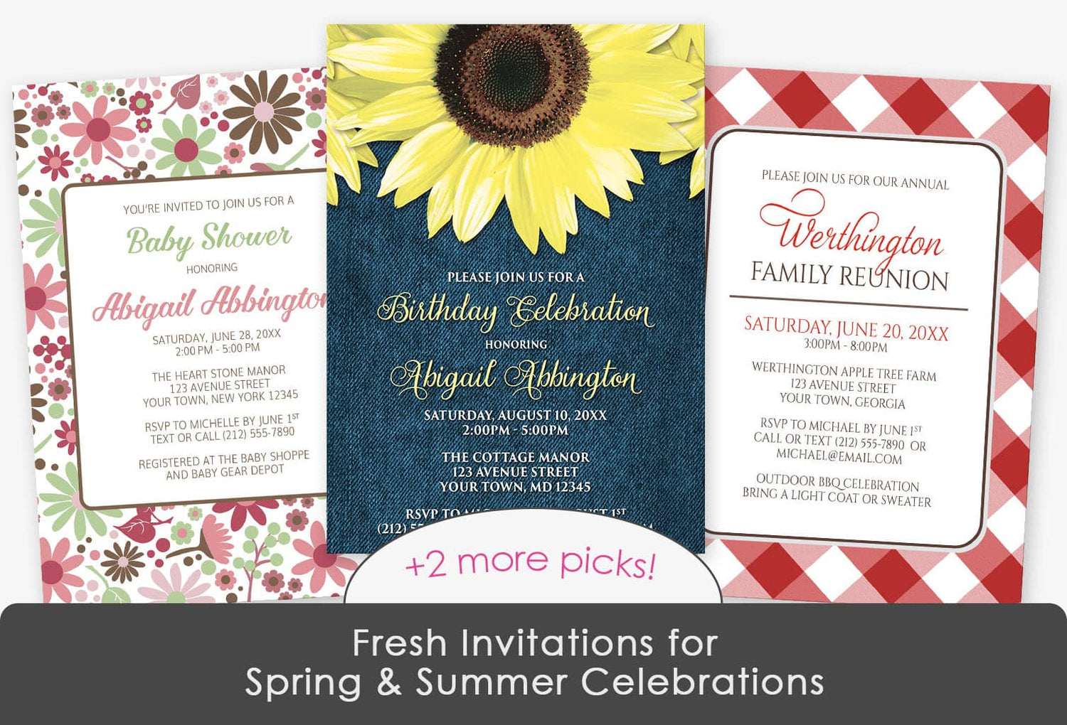 Fresh Spring & Summer Invitations | Baby, Bridal, BBQ & More ...