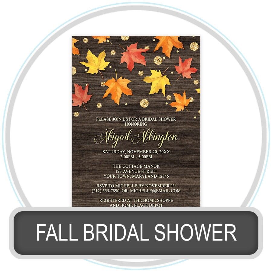 Fall Bridal Shower Invitations | Autumn, Rustic & Seasonal ...