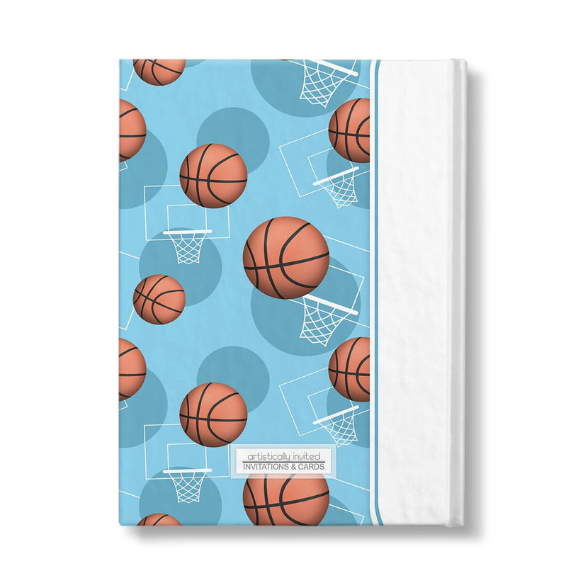Personalized Light Blue Basketball Journal | Custom Hardcover Notebook ...