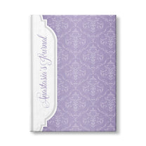 Personalized Purple Damask Journal | Custom Hardcover Notebook ...