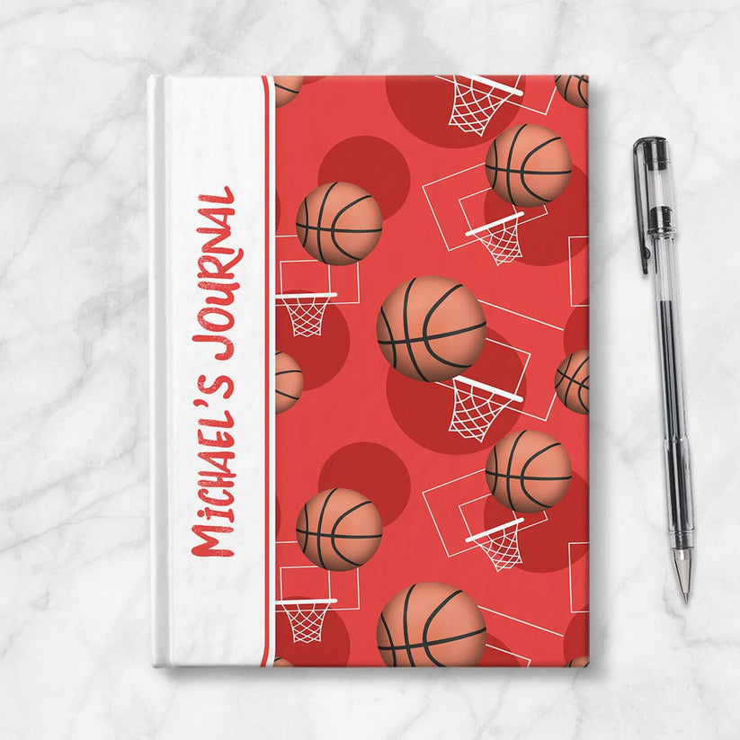 Personalized Red Basketball Journal | 5" x 7" Hardcover – Artistically ...