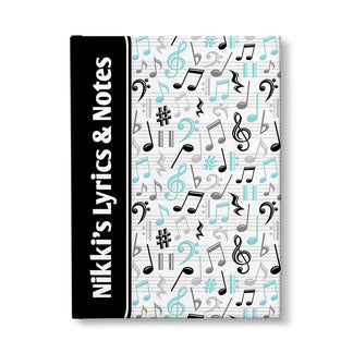 Personalized Turquoise Music Notes Journal for Songwriting & Musicians ...