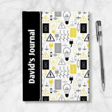 Personalized Yellow Electrical Pattern Journal | Gift for Electricians ...