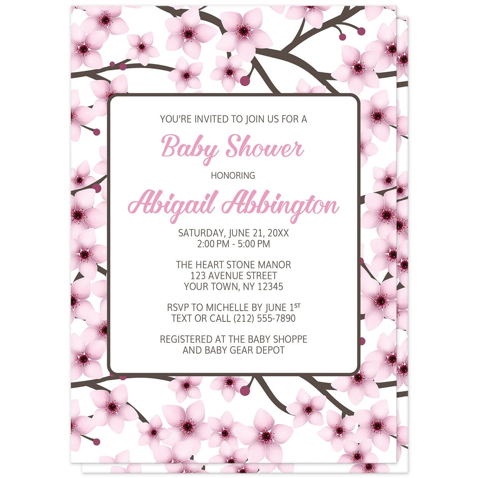 Pink Baby Shower Invitations | Girl, Floral & Cute Themes ...