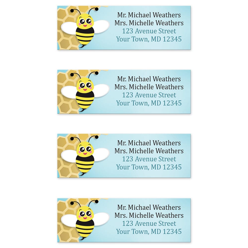 Cute Honeycomb Bee Return Address Labels | Custom Bee Return Labels ...