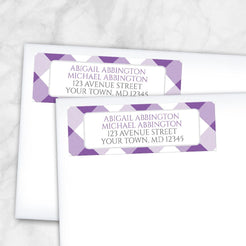 Personalized Purple Gingham Return Address Labels | Custom Labels ...