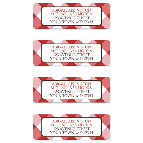 Personalized Red Gingham Return Address Labels | Rustic Custom Labels ...