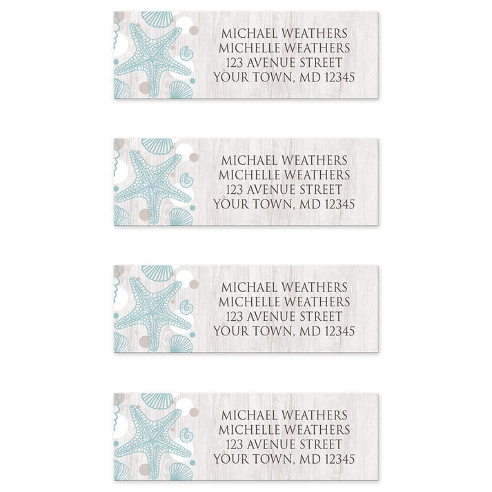 Personalized Beach Address Labels with Seashell Design | Peel & Stick ...
